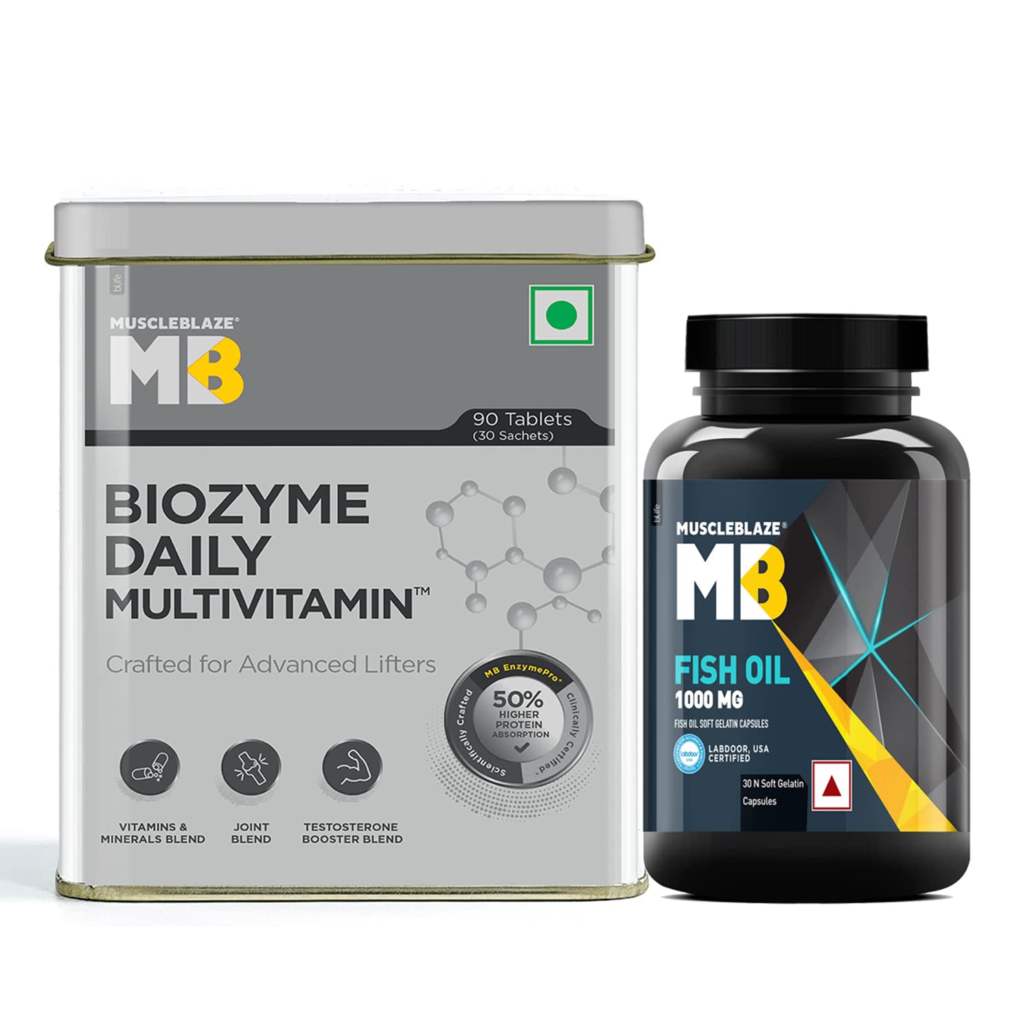 MuscleBlaze Biozyme Daily Multivitamin, 90 Tablets, with US Patent ...
