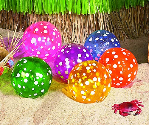 Fun Express Inflatable Polka-Dot Beach Balls (1 Dozen) in 6 Colors ...