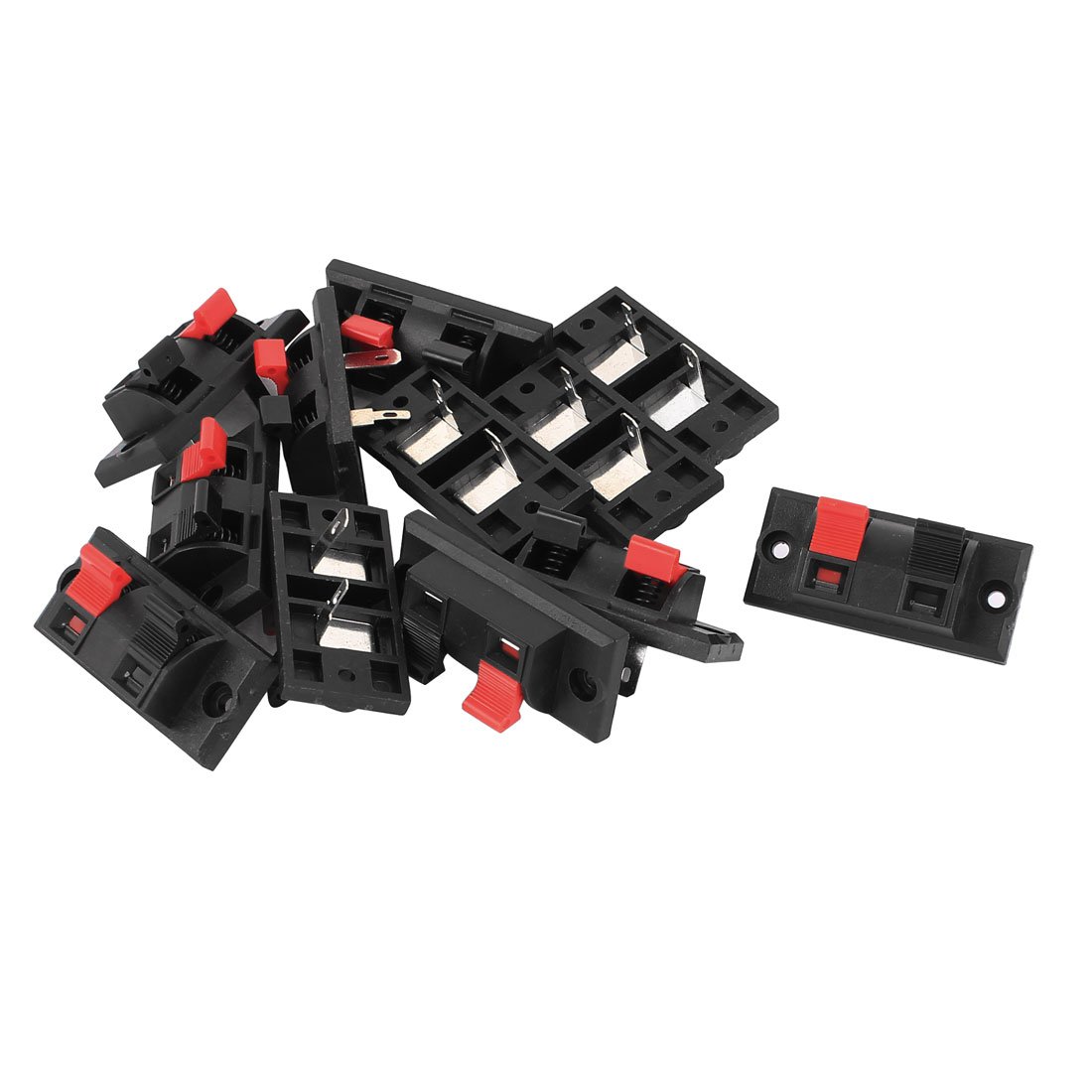 Generic 12Pcs 2 Way Jack Socket Spring Push Release Connector Speaker ...