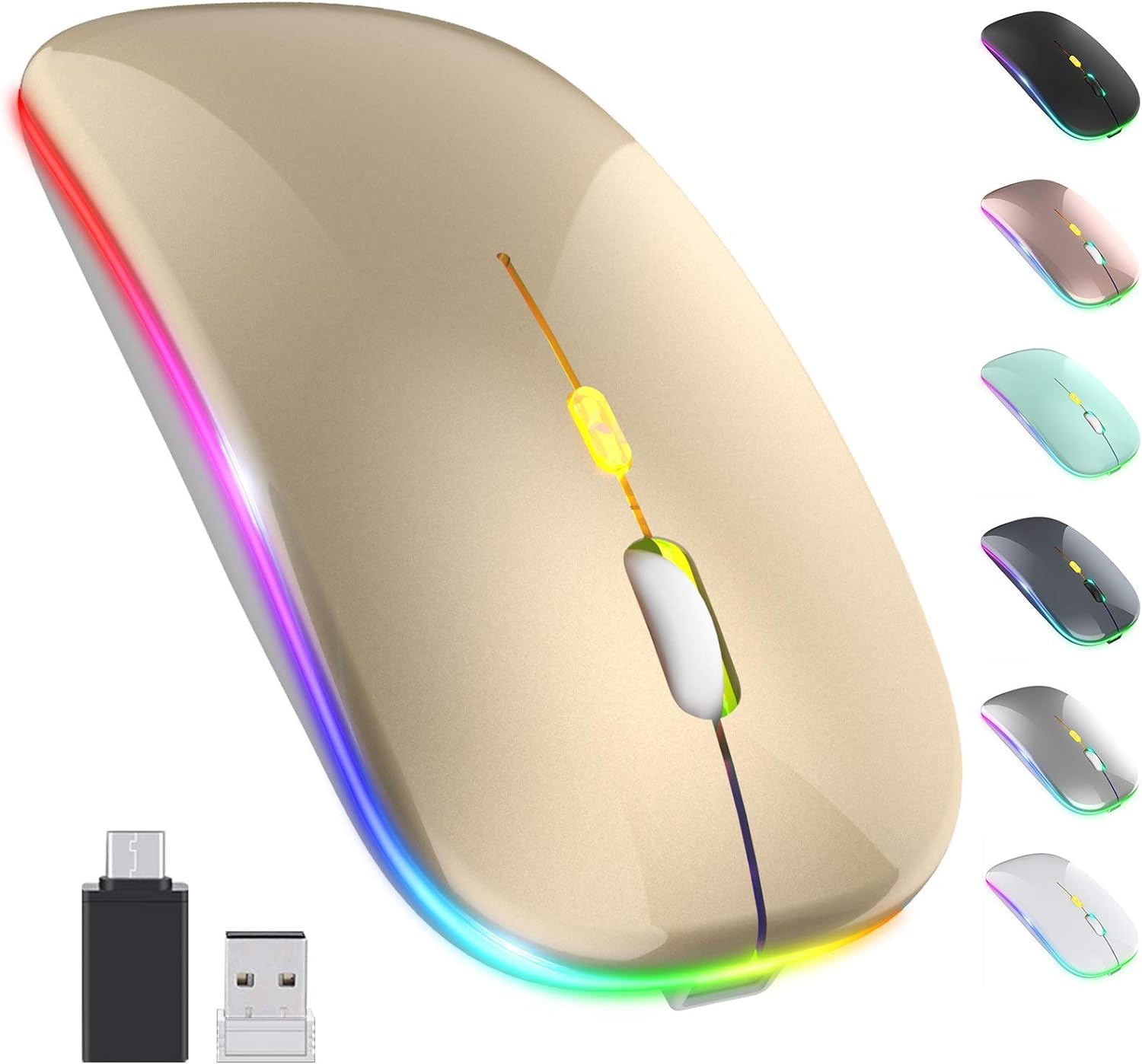 Amazon.in: Buy CLUSPEX LED Wireless Mouse, Slim Silent Mouse 2.4G ...