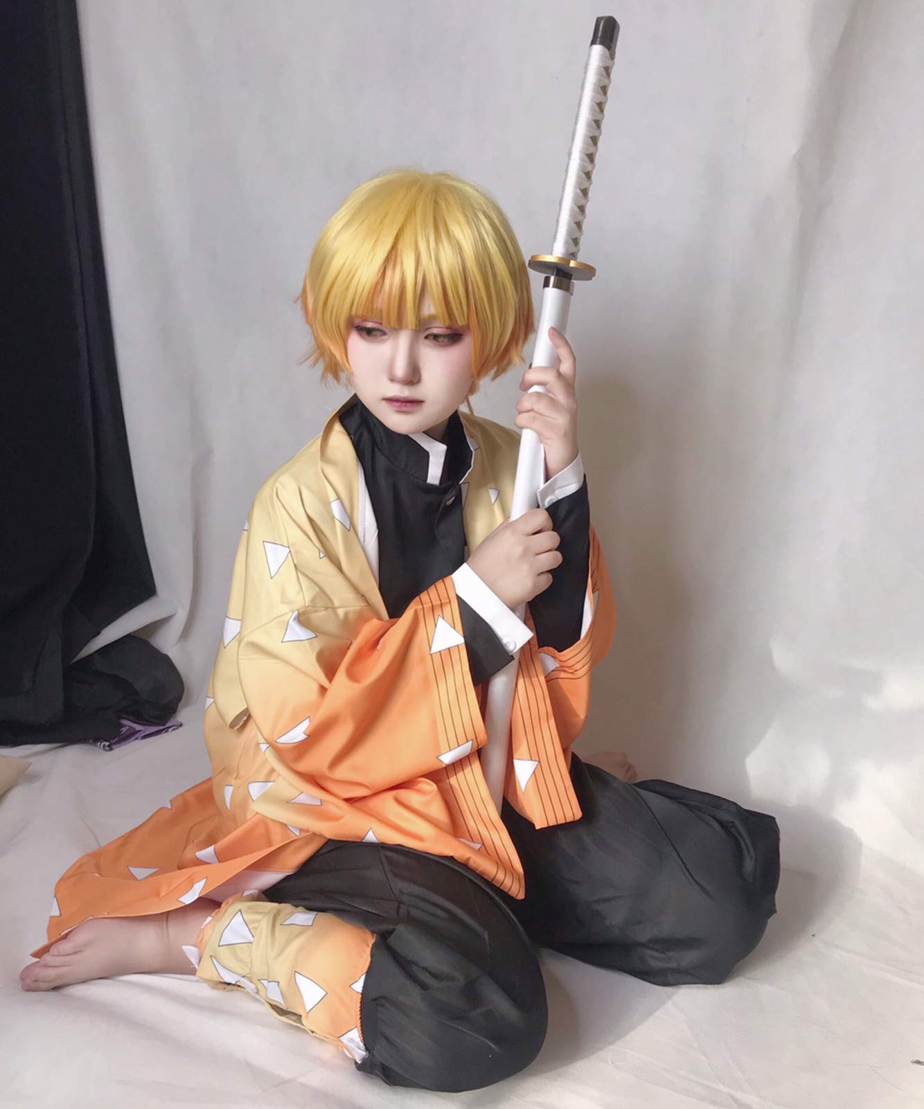 Buy Zenitsu Tanjiro Giyuu Costume Cosplay Shinobu Kocho Anime Kimono ...