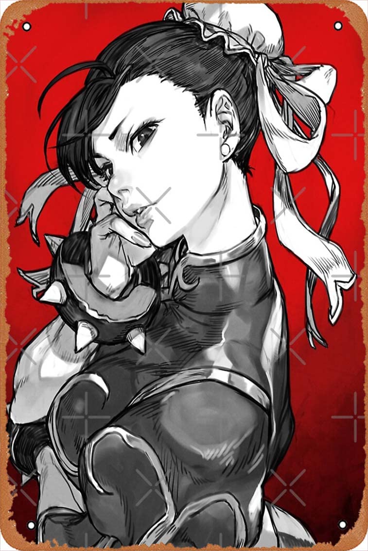 Amazon.com: Design Cute Chun Li Poster Vintage Retro Metal Sign 8x12 ...