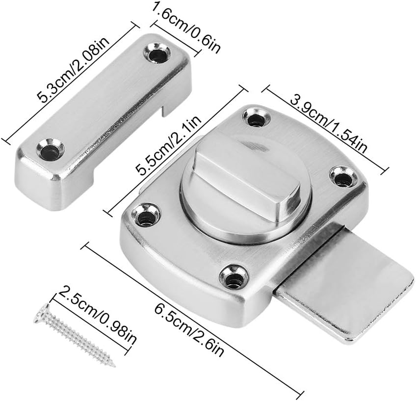 2pcs Rotate Bolt Latch/Additional Door Lock, Gate Latches Bolt Bathroom ...