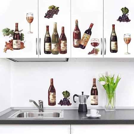 Amazon.com: decalmile Wine Bottle Kitchen Wall Decals Wine is Always A ...