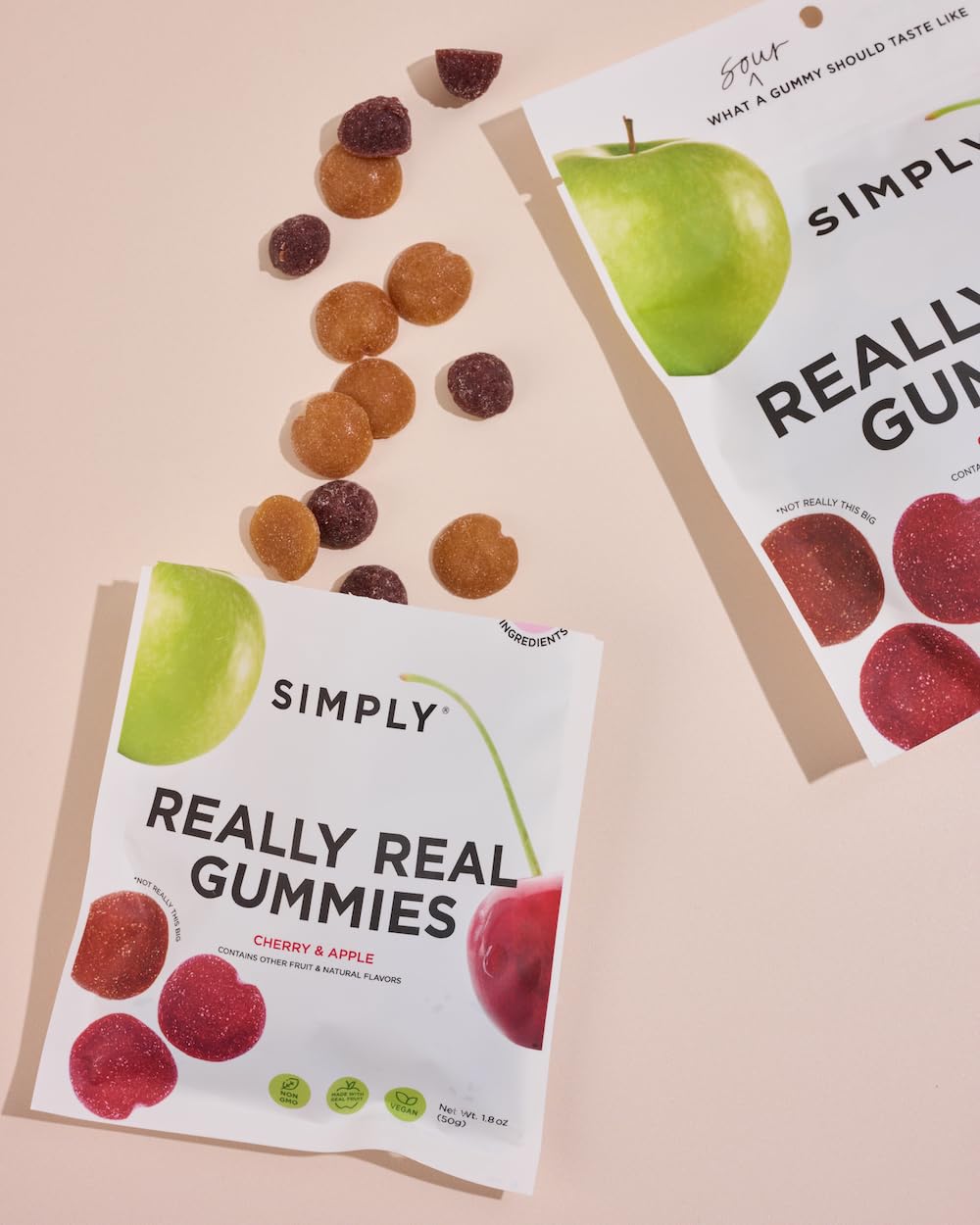 Simply Really Real Gummies Hechas con fruta real Bocados de fruta de ...