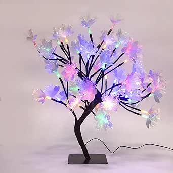 Amazon.com: LAIKADI Light Up LED Flower Tree Lamp, Fiber Optic Flowers ...