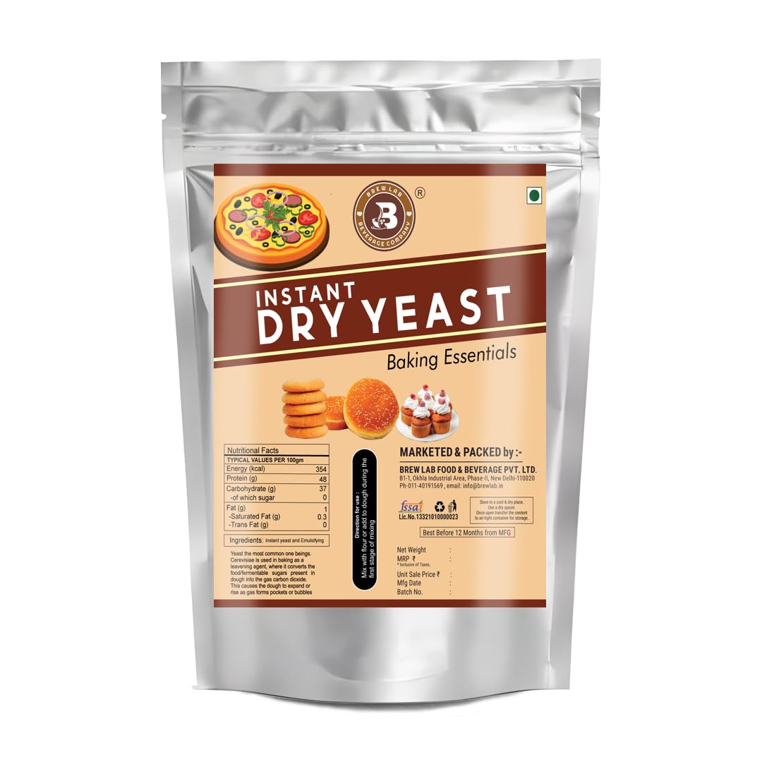 Brew Lab Active Instant Dry Yeast Powder for Baking Bread and Pizza ...