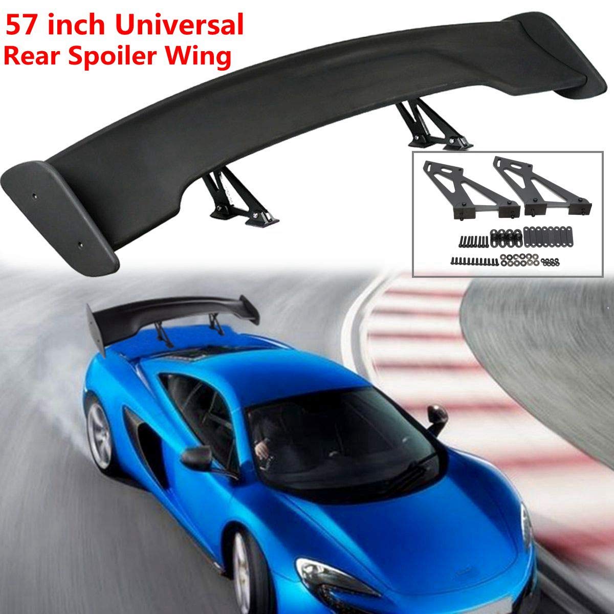Buy KINGSO 57" Car Wing Spoiler, Adjustable Lightweight GT Aluminum ...