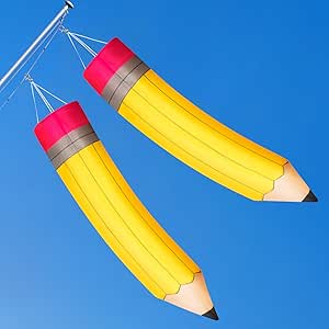 Amazon.com: 2 Pcs Back to School Pencil Windsock 28.7×5.9 Inch Outdoor ...