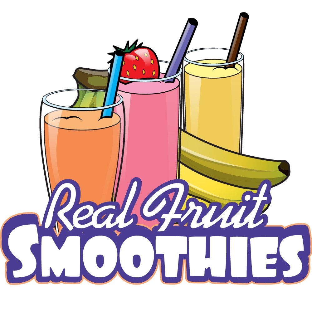 Amazon.com : Real Fruit Smoothies 8" Concession Decal Sign cart Trailer ...