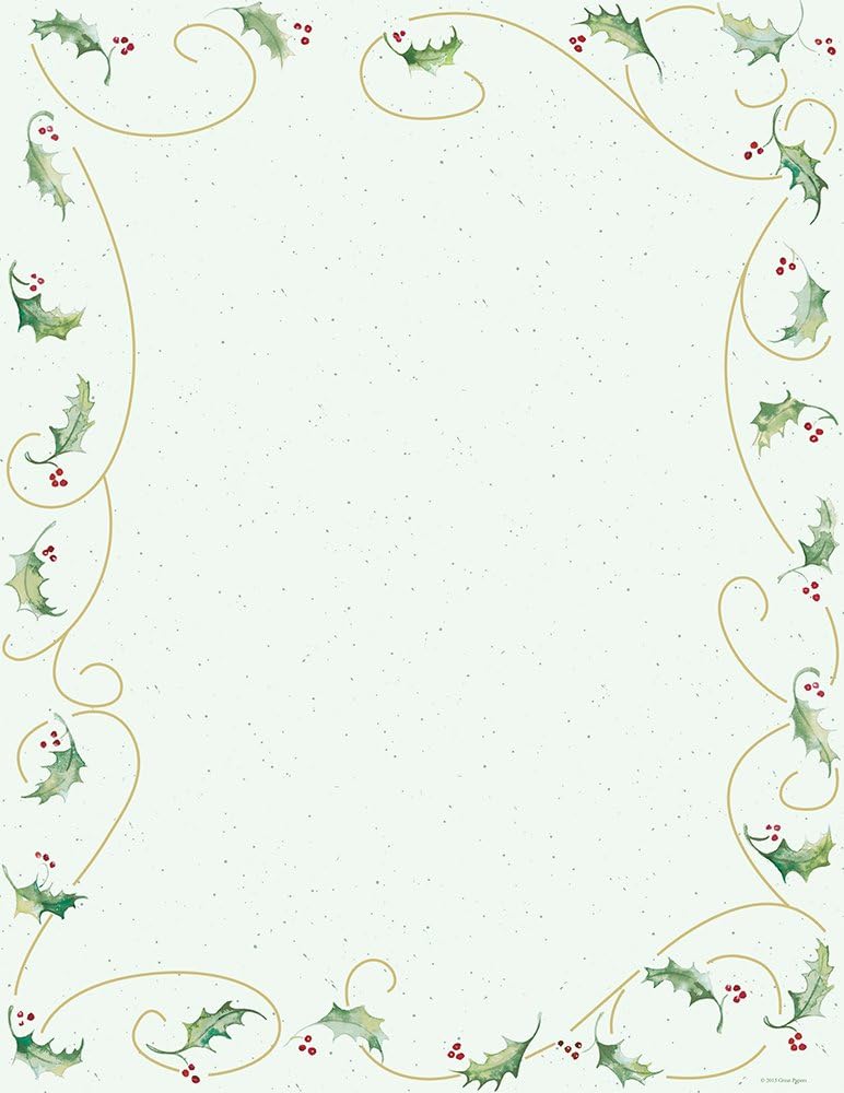 Amazon.com : Great Papers! Merry Twigs & Holly Letterhead, 8.5" x 11 ...