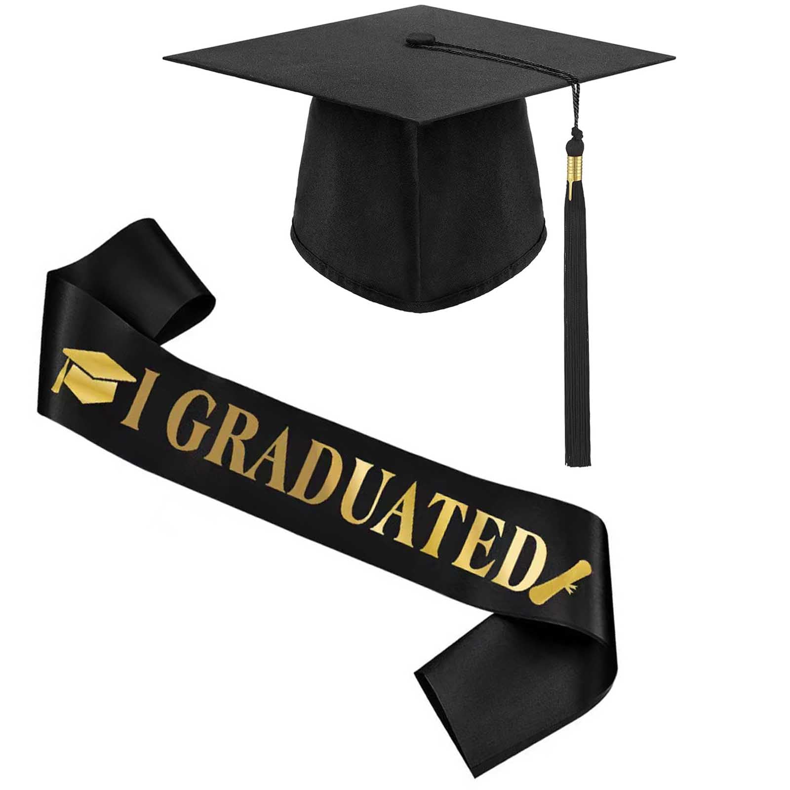 Chapeau de Diplomé Unisexe, Ensemble Chapeau Diplômé et Écharpe ...