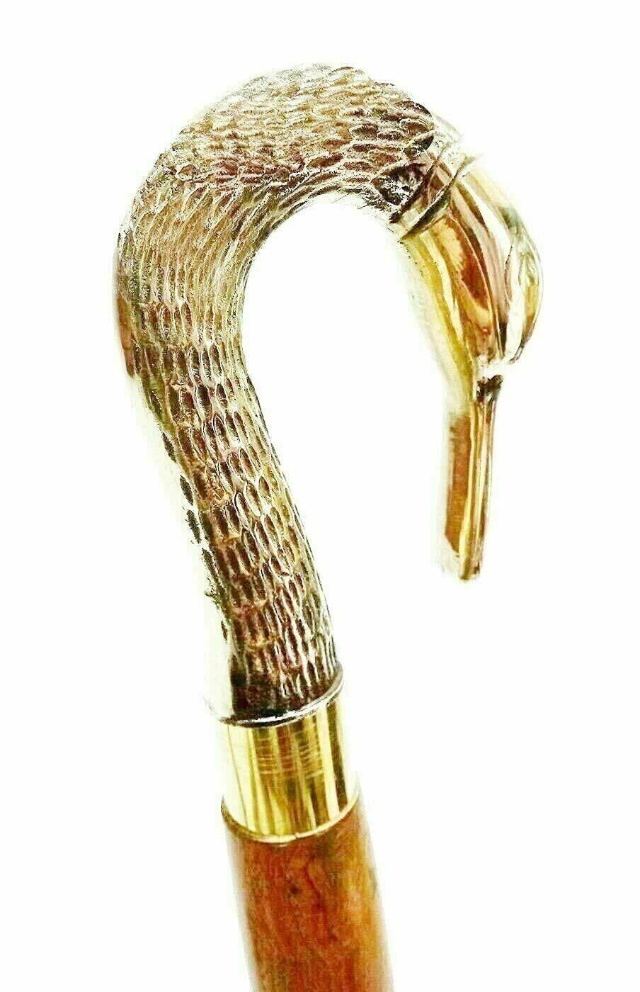 Amazon.com: Antique Style Brass Swan Head Walking Cane - 36" Wooden ...