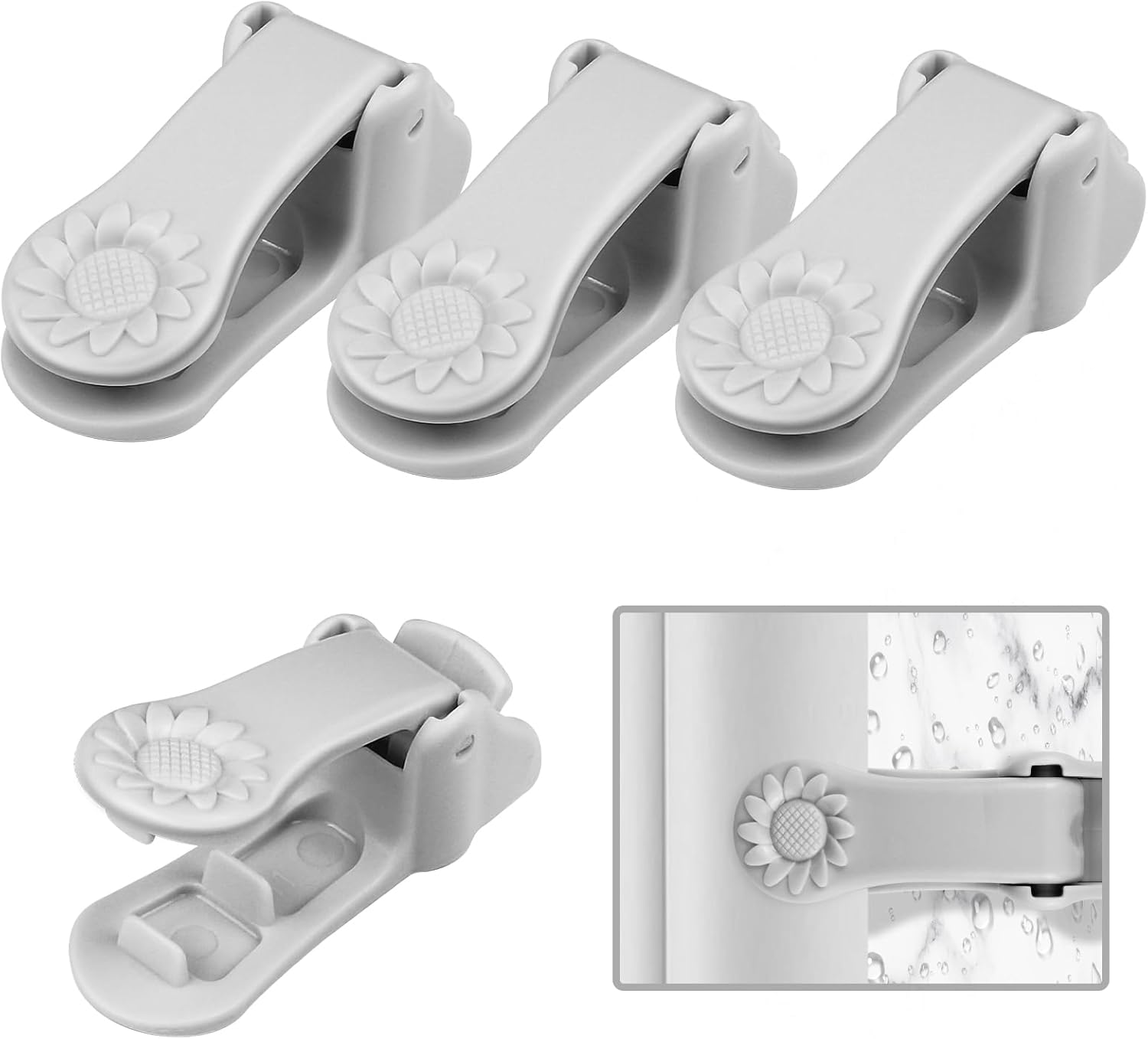 Amazon.com: Shower Curtain Clips, Windproof Shower Splash Guard, Nano ...