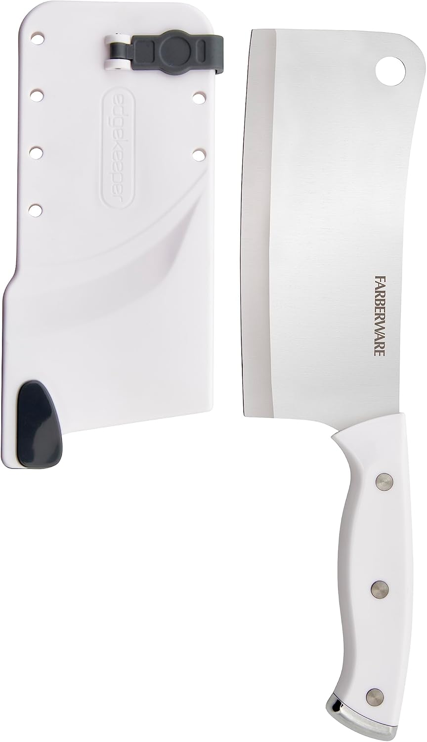 Amazon.com: Farberware Edgekeeper Triple Riveted Cleaver Knife with ...