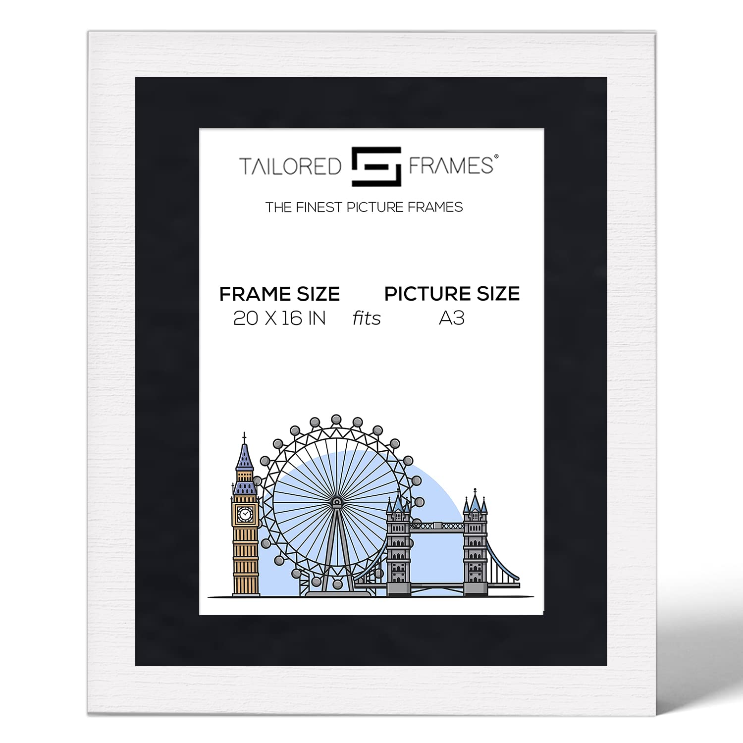 Tailored Frames Seattle White 20″ x 16″ Frame for A3 Picture | Single ...