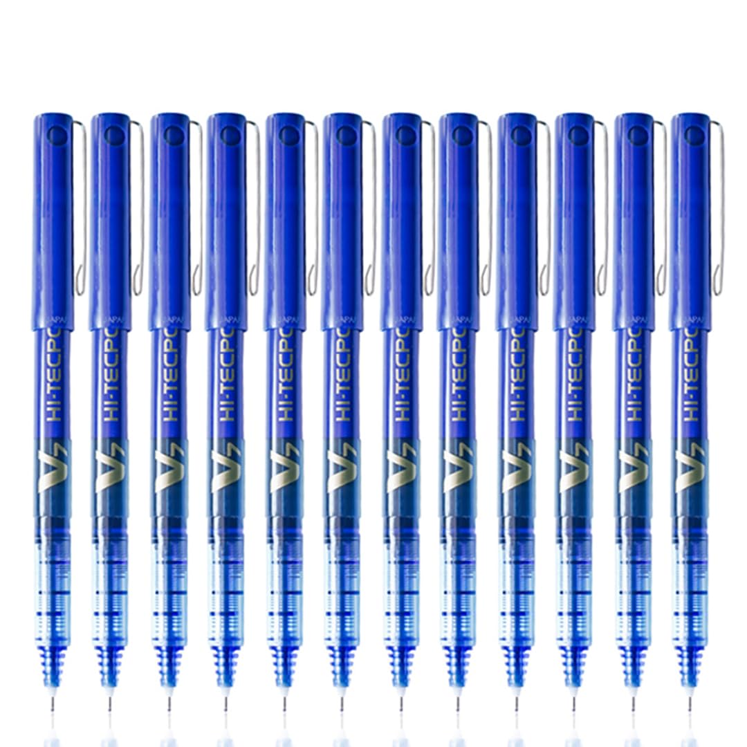 Pilot V7 Pen - Blue Body, Blue Ink, Pack of 12,9000019576 : Amazon.in ...