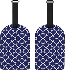 Amazon.com: 2 Pack Luggage Tags Indigo Blue and White Vintage Travel ...