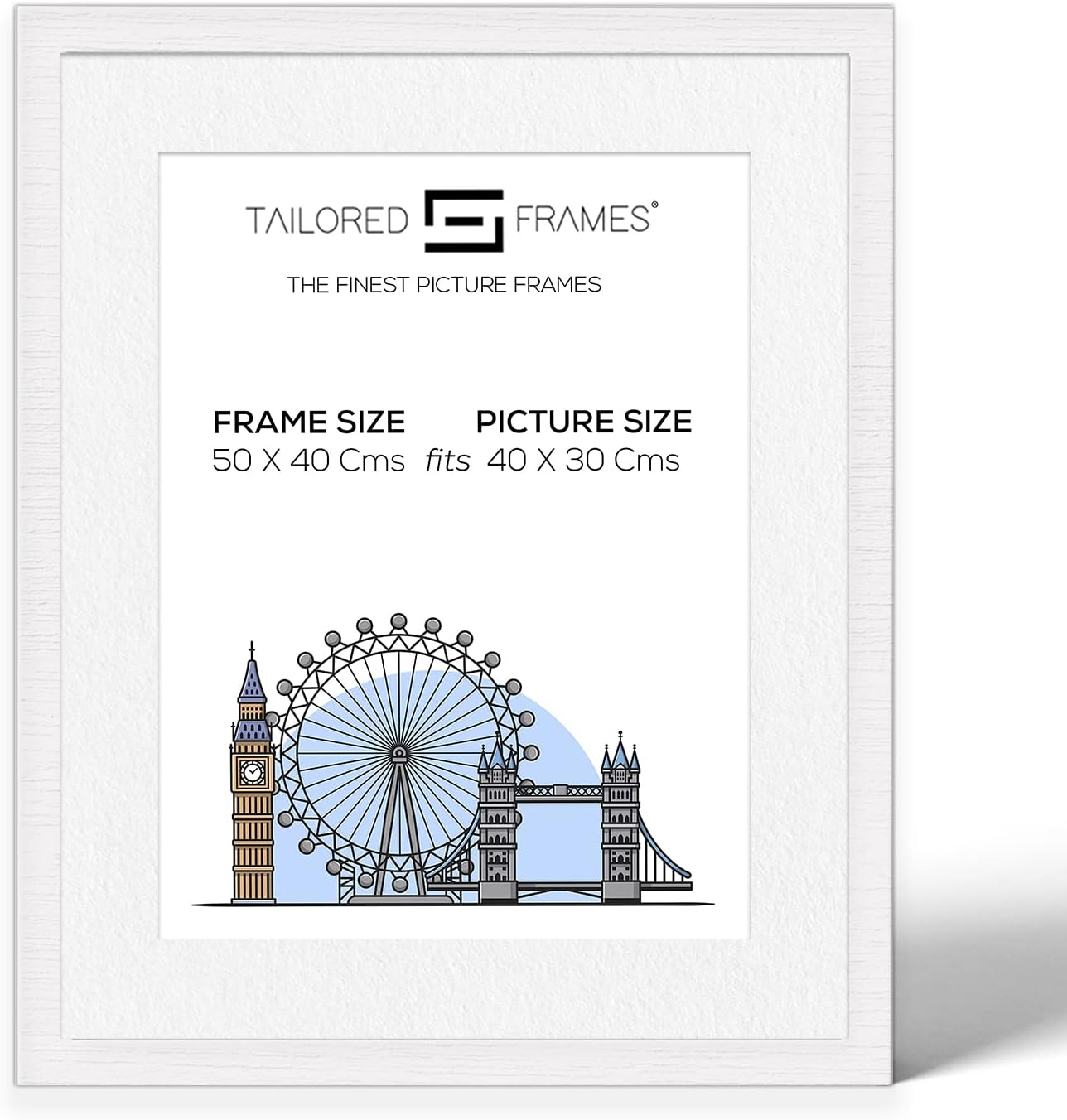 Amazon.com - Tailored Frames Picture, Frame 50x40cm for 40x30cm, White ...