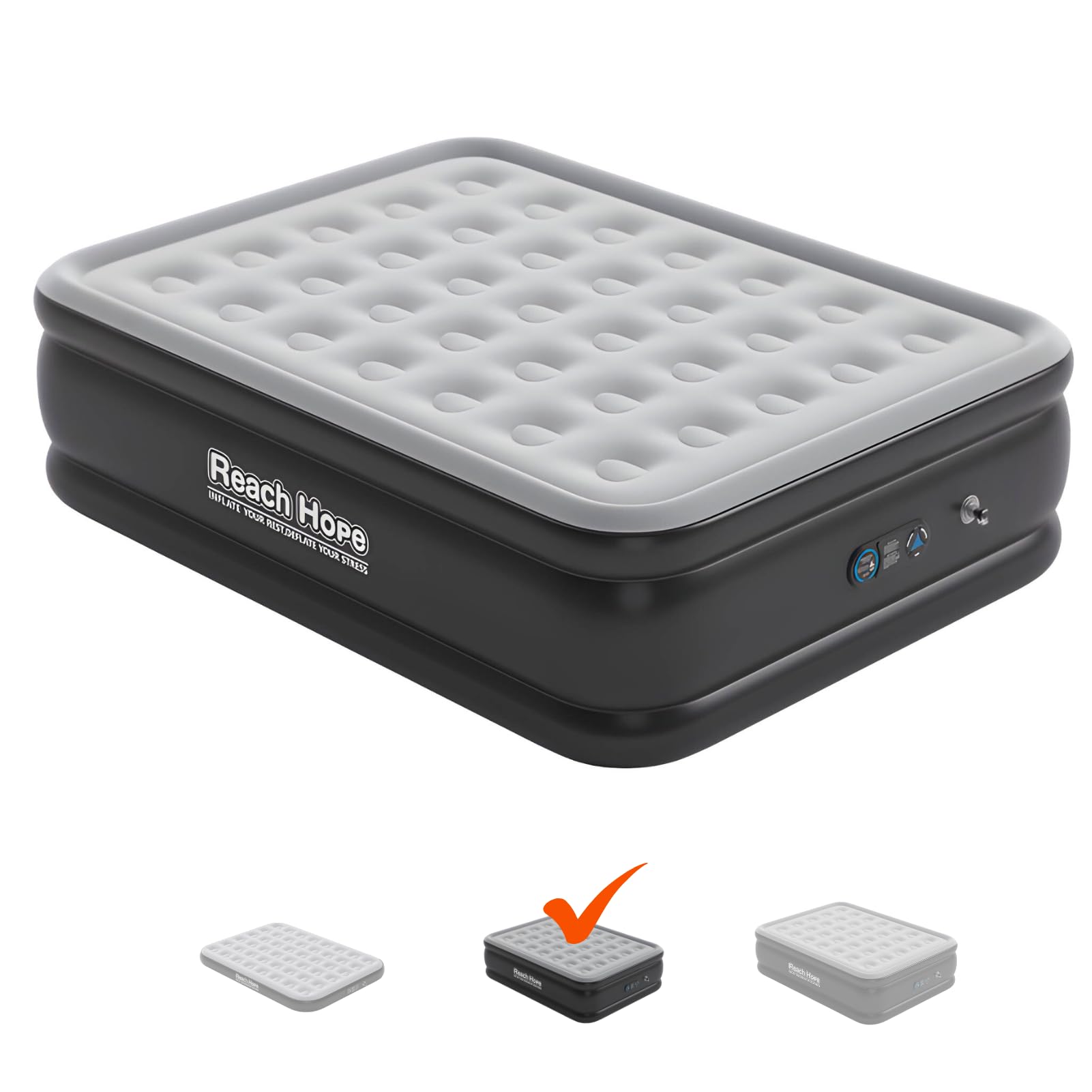 Amazon.com : REACH HOPE Queen Air Mattress with Built in Pump, Blow Up ...