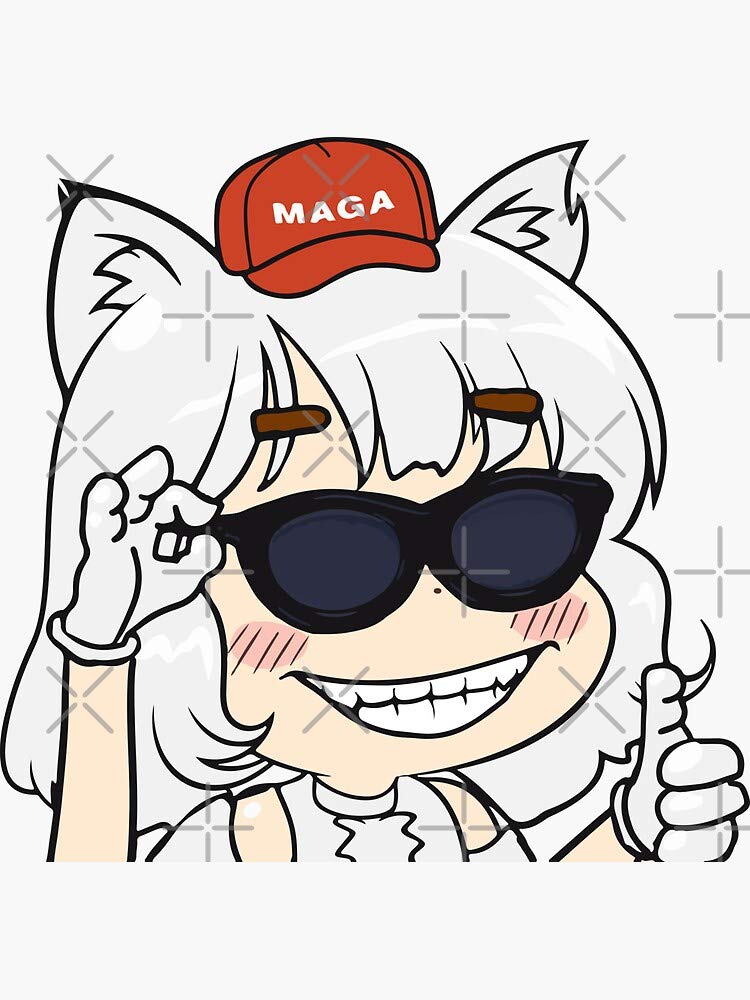 Buy Awoo Kekistan Anime Girl Meme Ball face with MAGA red hat and Big ...
