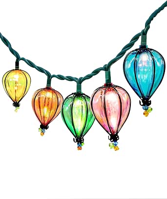 STRPRETTY BASIC Multicolor Outdoor String Lights with 10 Bulbs, 11FT ...