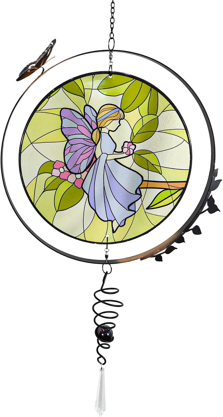 Amazon.com: Stained Glass Window Hanging, Fairy Angel Suncatchers for ...