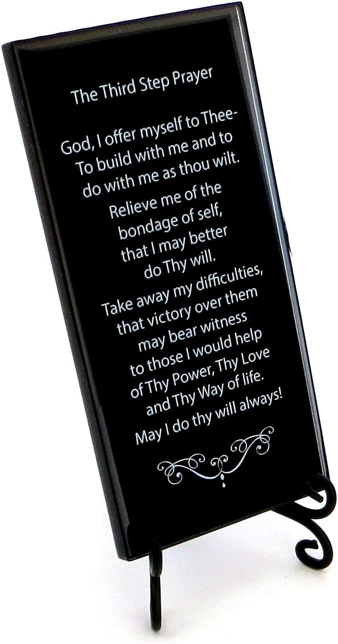 Amazon.com: Lifeforce Glass The Third Step Prayer Inspirational Glass ...