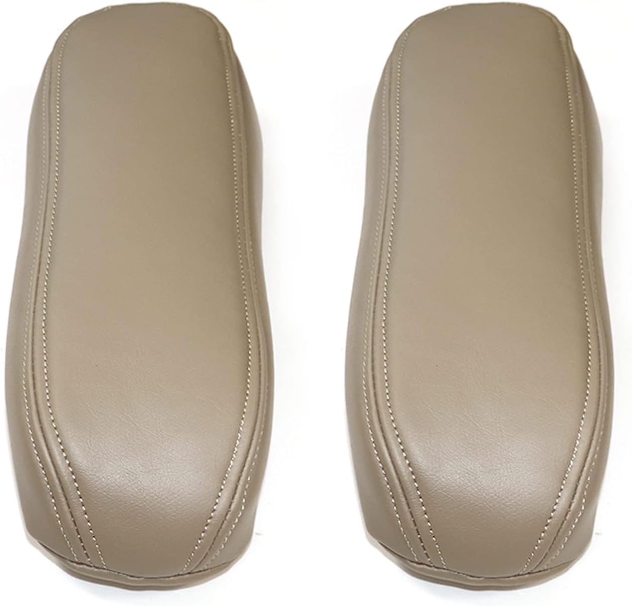 Amazon.com: BABERGOU 2pcs Beige Tan Leather Seat Armrest Cover ...