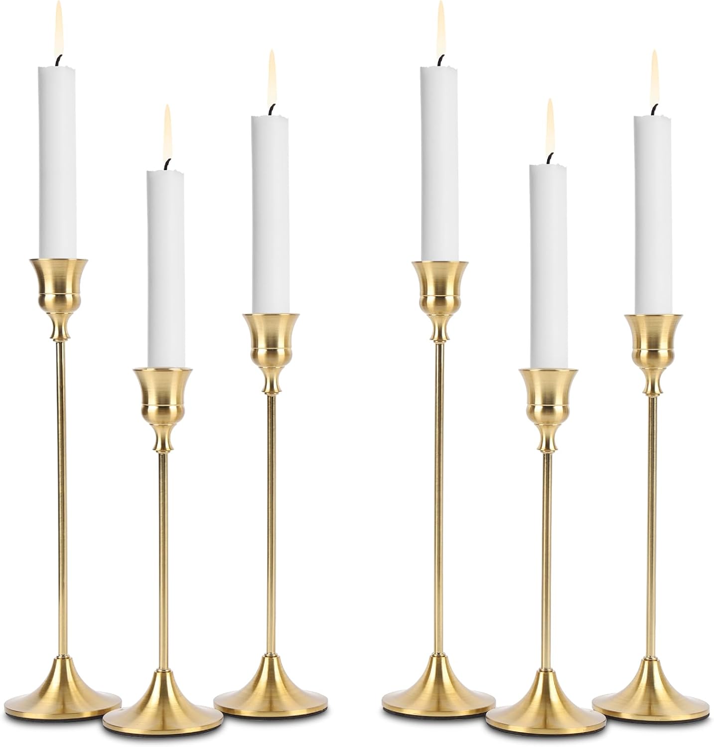 Gugxiom 6Pcs Candelabros, Candelabros de Oro, Vintage Taper candelabro ...