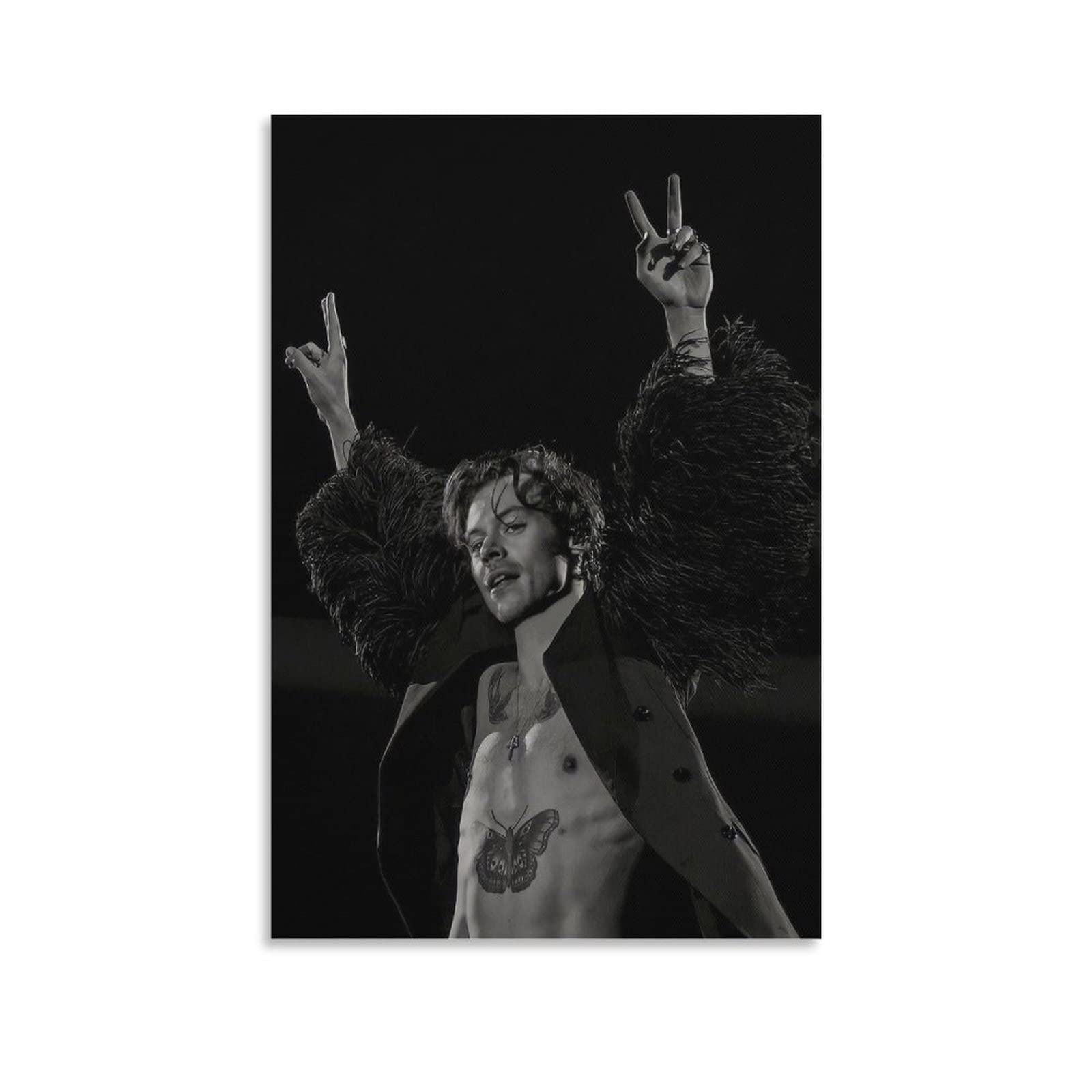 Harry Styles Black And White Painting