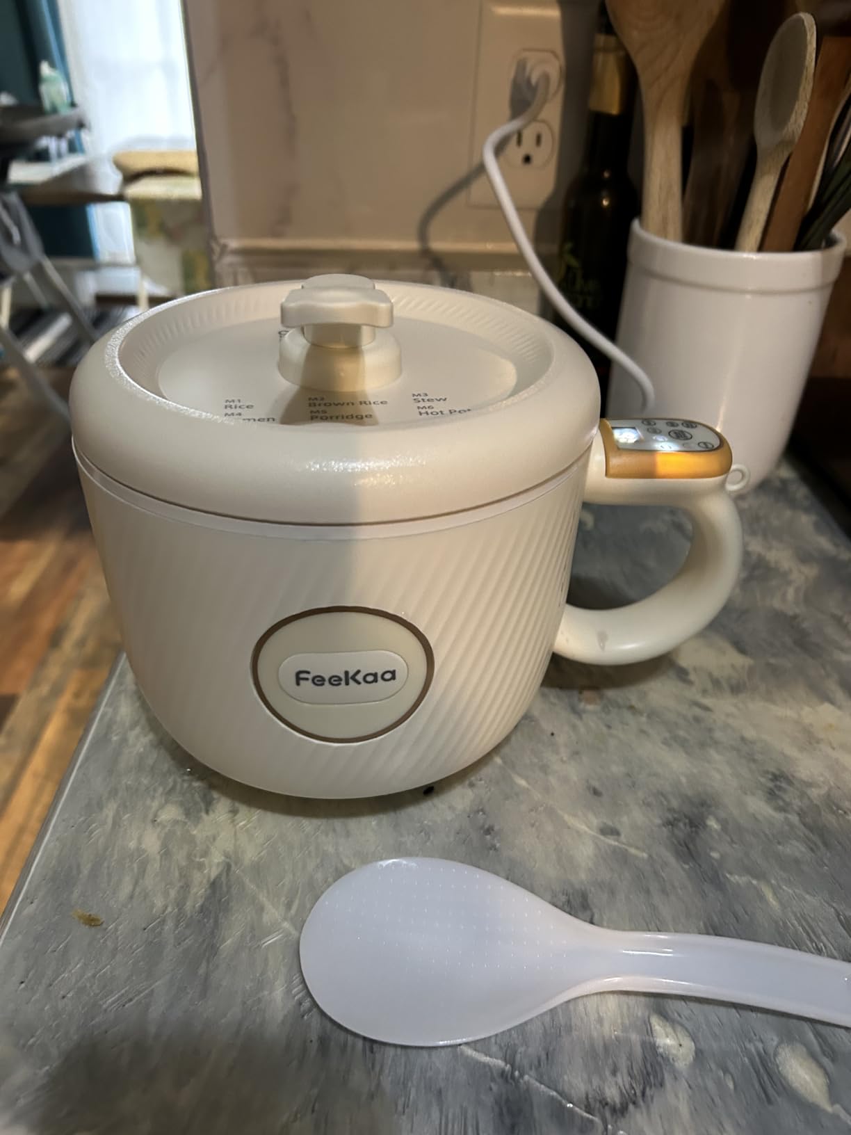 Amazon.com: Mini Rice Cooker 2 Cup, Feekaa Rice Cooker Small 1.2L ...