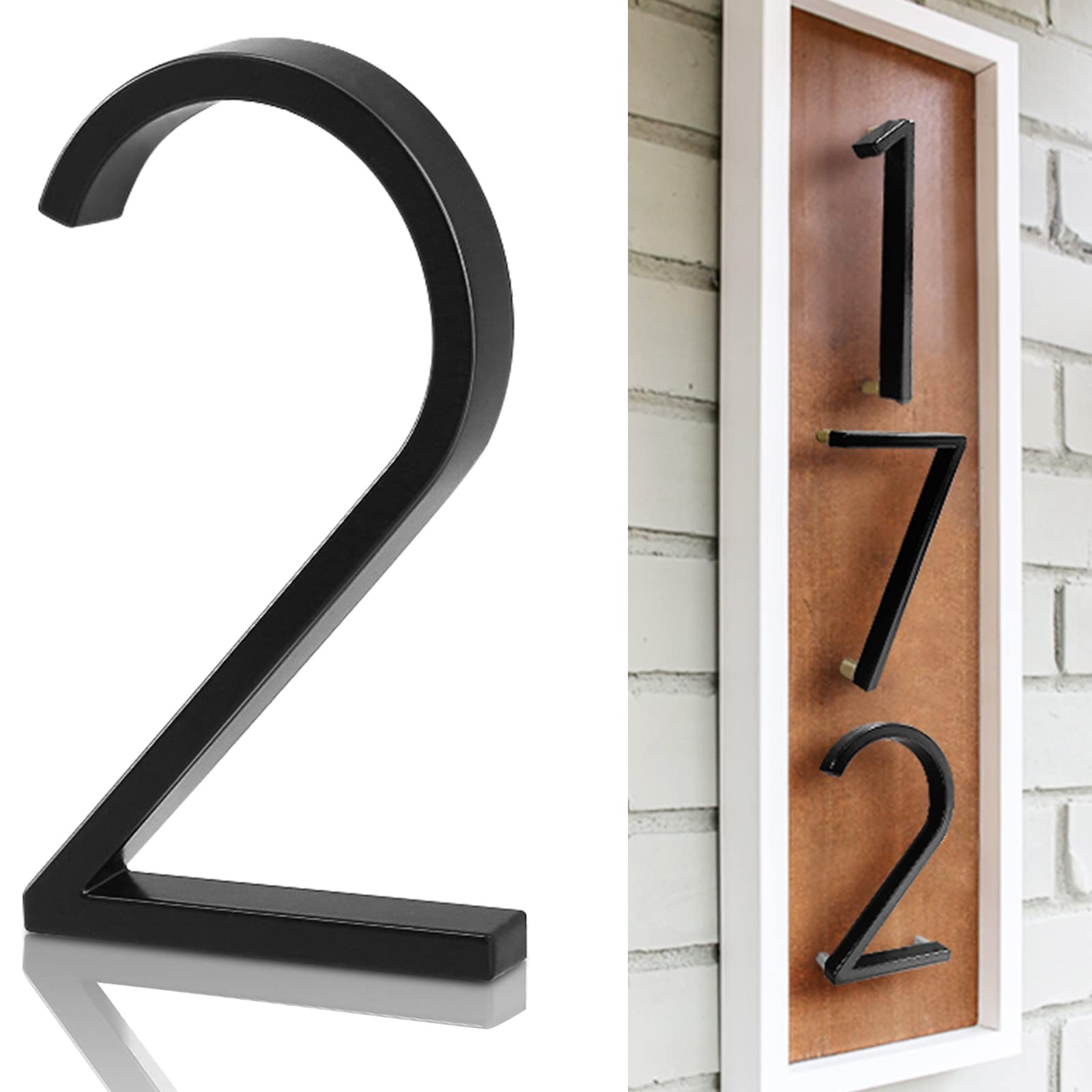 Amazon.com: 5" Metal Floating House Numbers,Ranslen Black Zinc Alloy ...