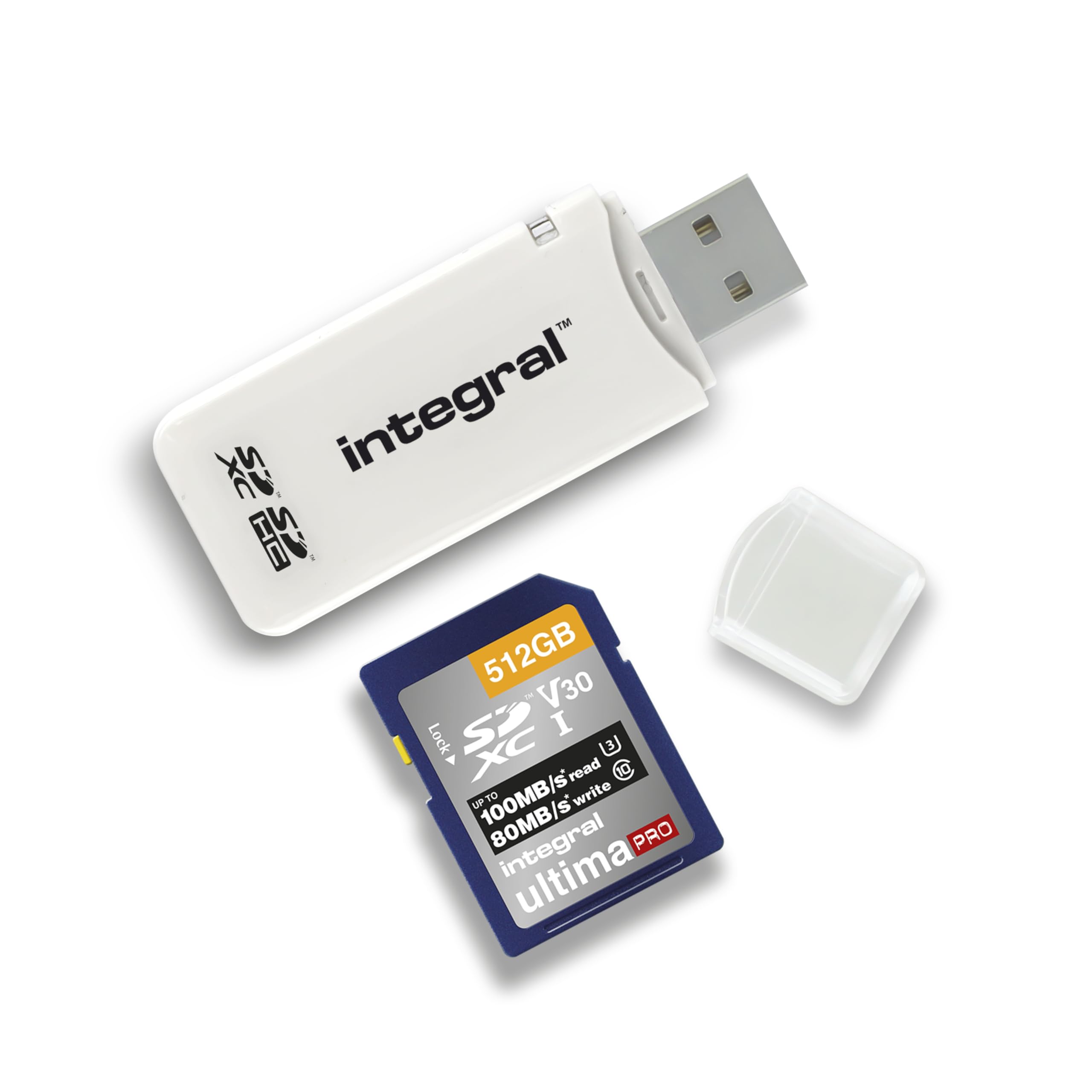 Integral SD Card Reader USB2.0 for SD, SDHC, SDXC Memory Cards, USB 2.0 ...