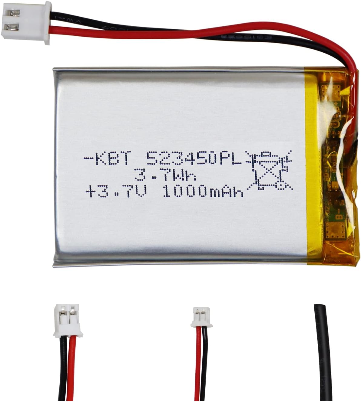 Amazon.com: KBT 3.7V 1000mAh Li-Polymer Battery: 523450 Lipo ...