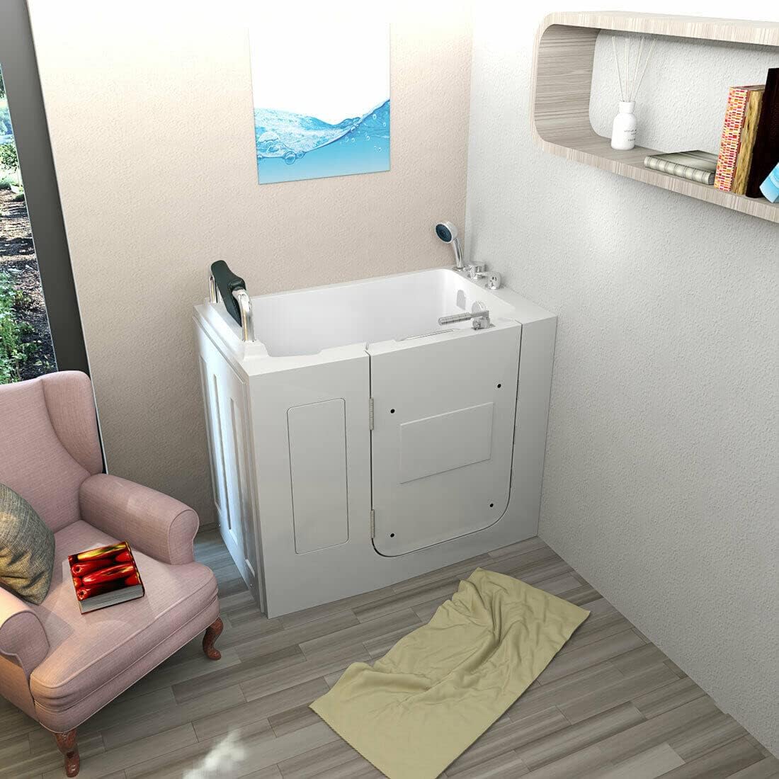AcquaVapore Sitzbadewanne Senioren Wanne Sitzwanne mit Tür S08-C ...
