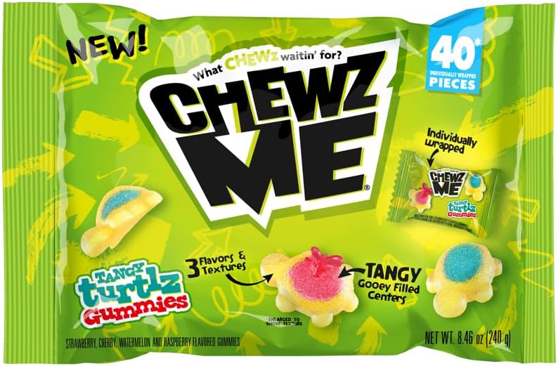 Amazon.com : ChewzMe Tangy Turtlz Gummies, Individually Wrapped Turtle ...