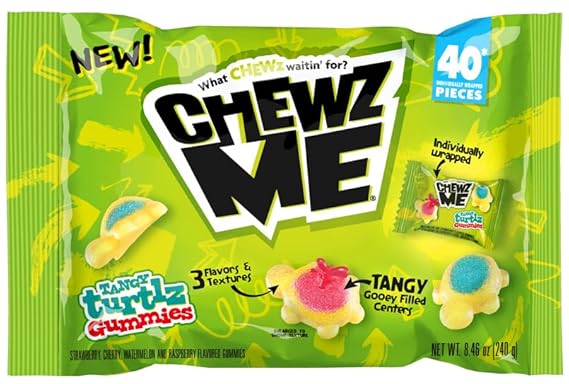 Amazon.com : ChewzMe Tangy Turtlz Gummies, Individually Wrapped Turtle ...