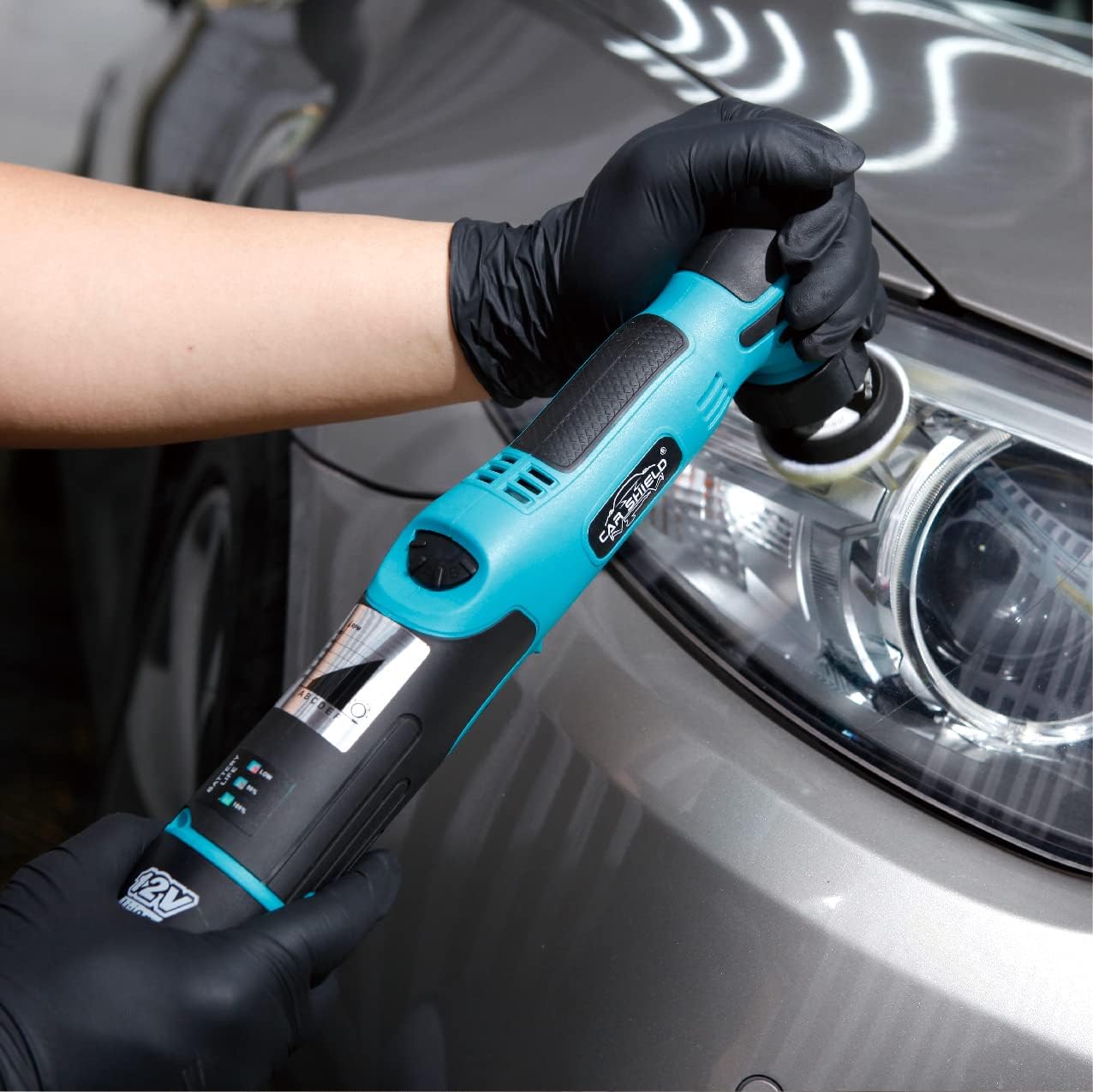 Cordless Car Buffer Polisher Kit 12V W 2 Batteries Fast Charger With ...