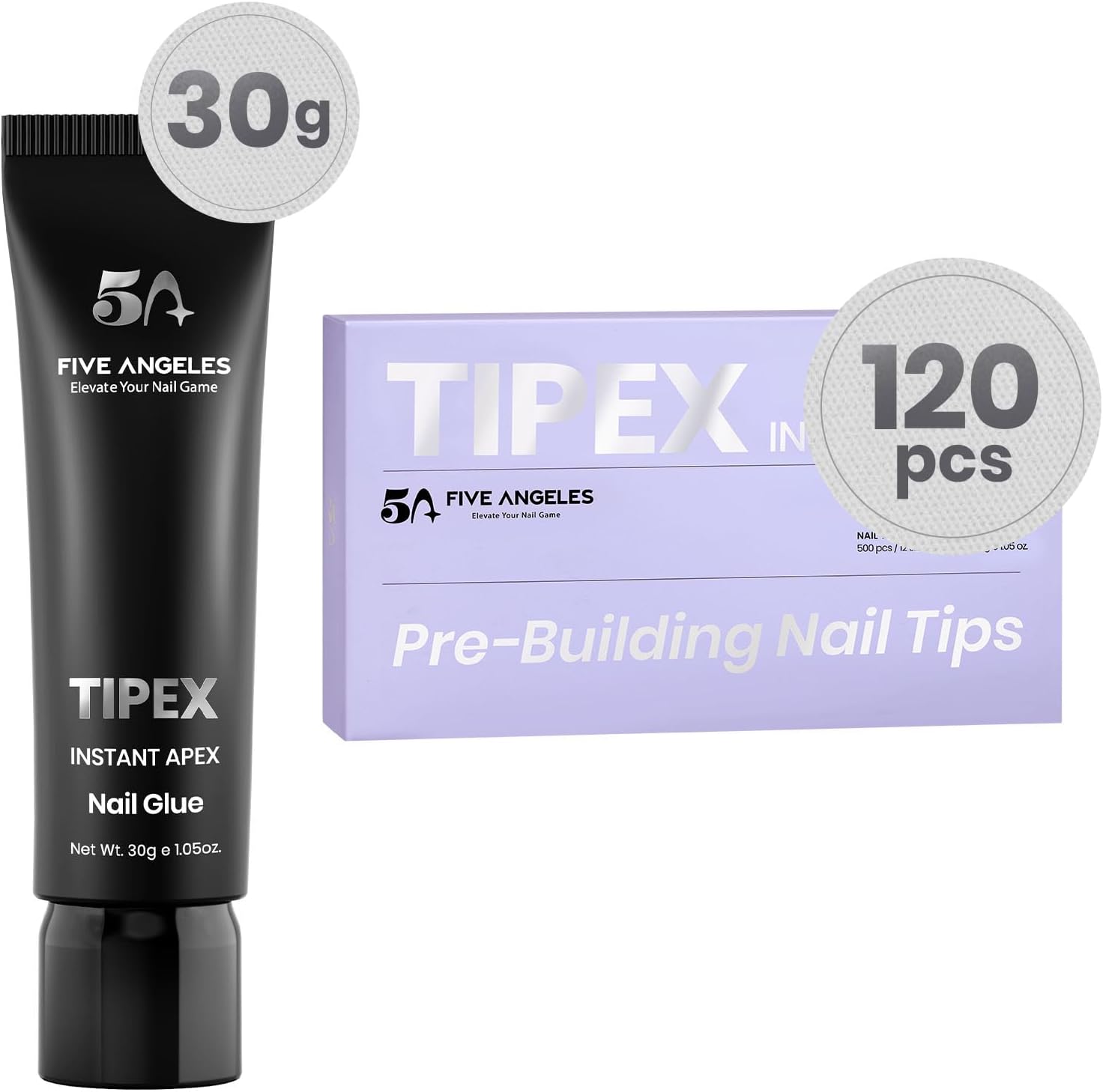 Amazon.com: Five Angeles Tipex Instant Apex Nail Tips 120 Pcs of ...
