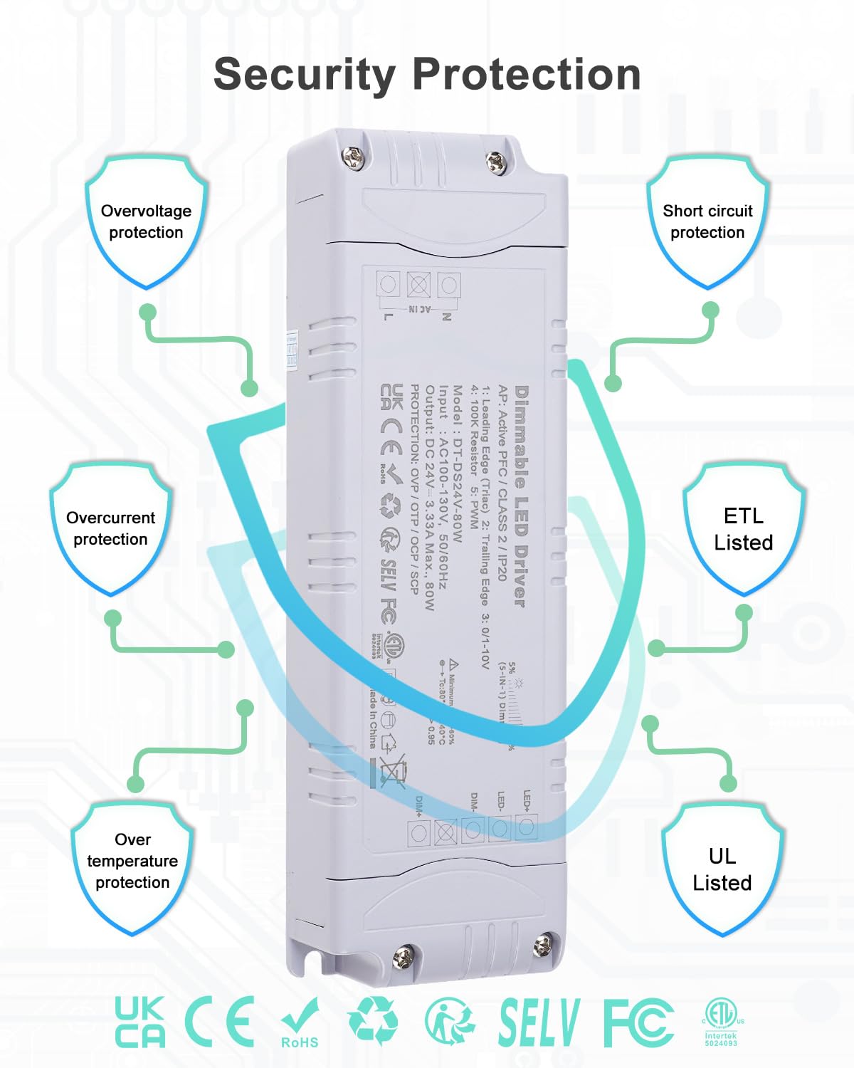 Snapklik.com : REYLAX Dimmable LED Driver 24V 80W Constant Voltage ...