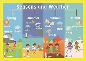 Amazon.com: Seasons and Weather Mind Mapping| Educational Posters for ...