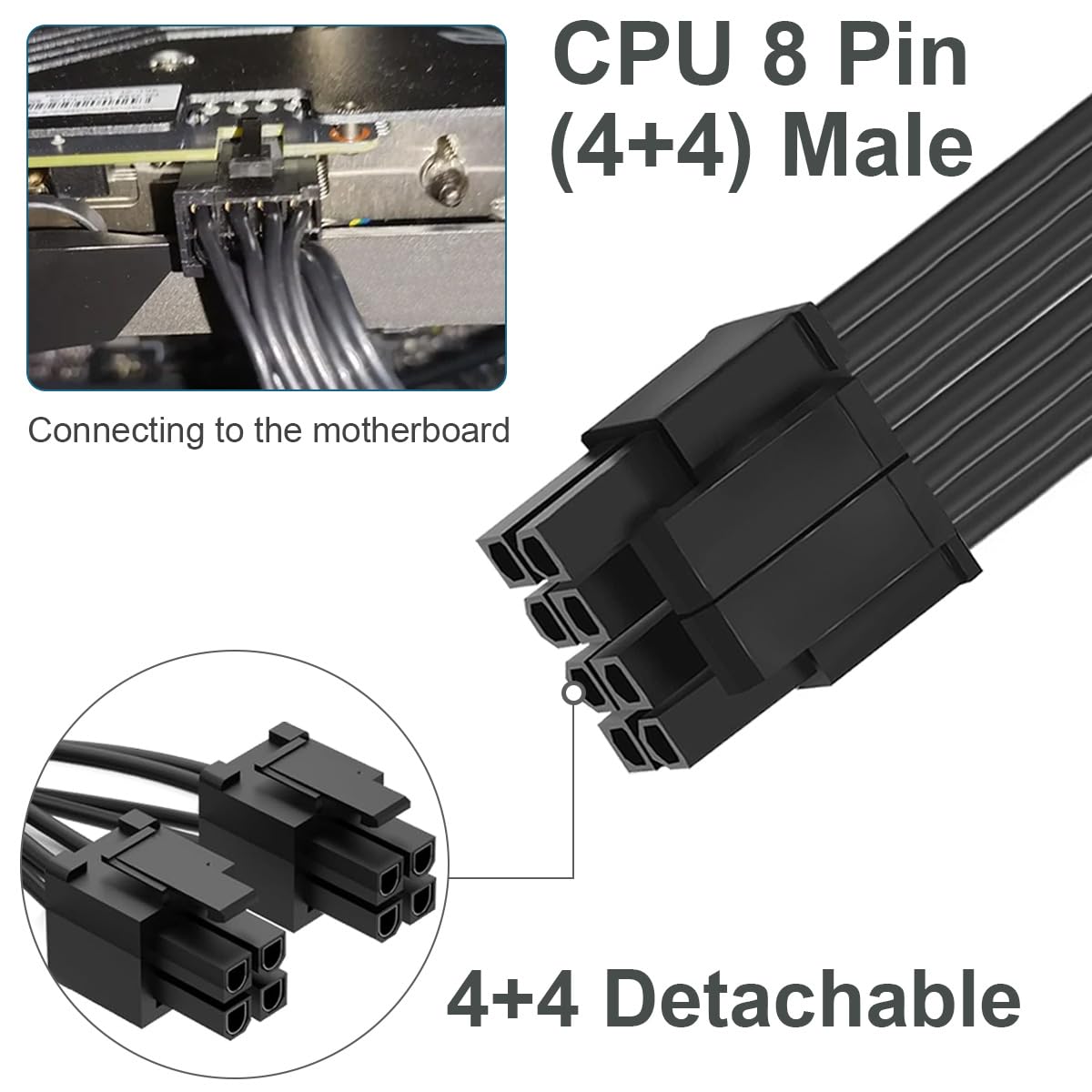 Corsair Compatible Power Adapter Cpu 8 Pin Male To Cpu 8 4 4 Pin Male ...