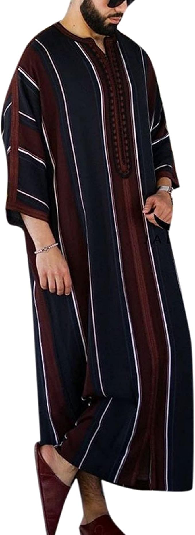OCEYEE Batas musulmanas retro túnica árabe ropa de oración Abaya ...