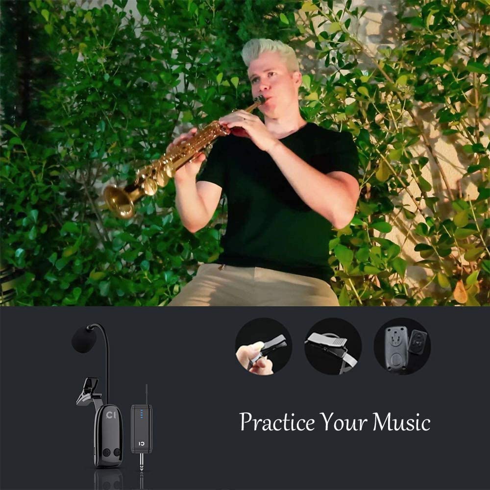 Megaphone Speaker U12SKS-T Saxophone UHF Wireless Instrument Microphone ...