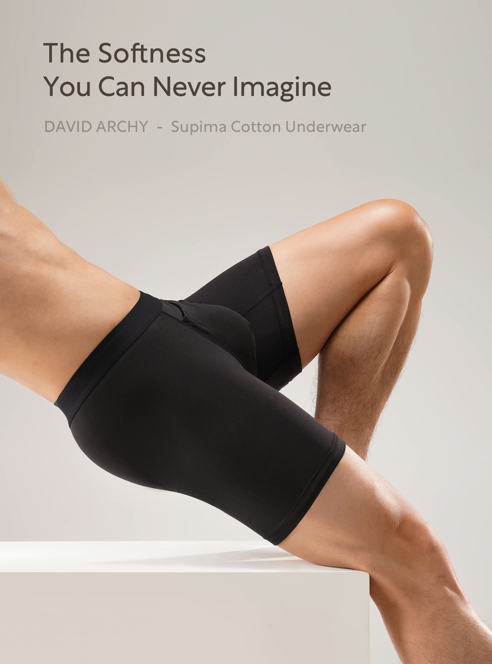 DAVID ARCHY Mens Underwear Soft Breathable Cotton Moisture-Wicking ...