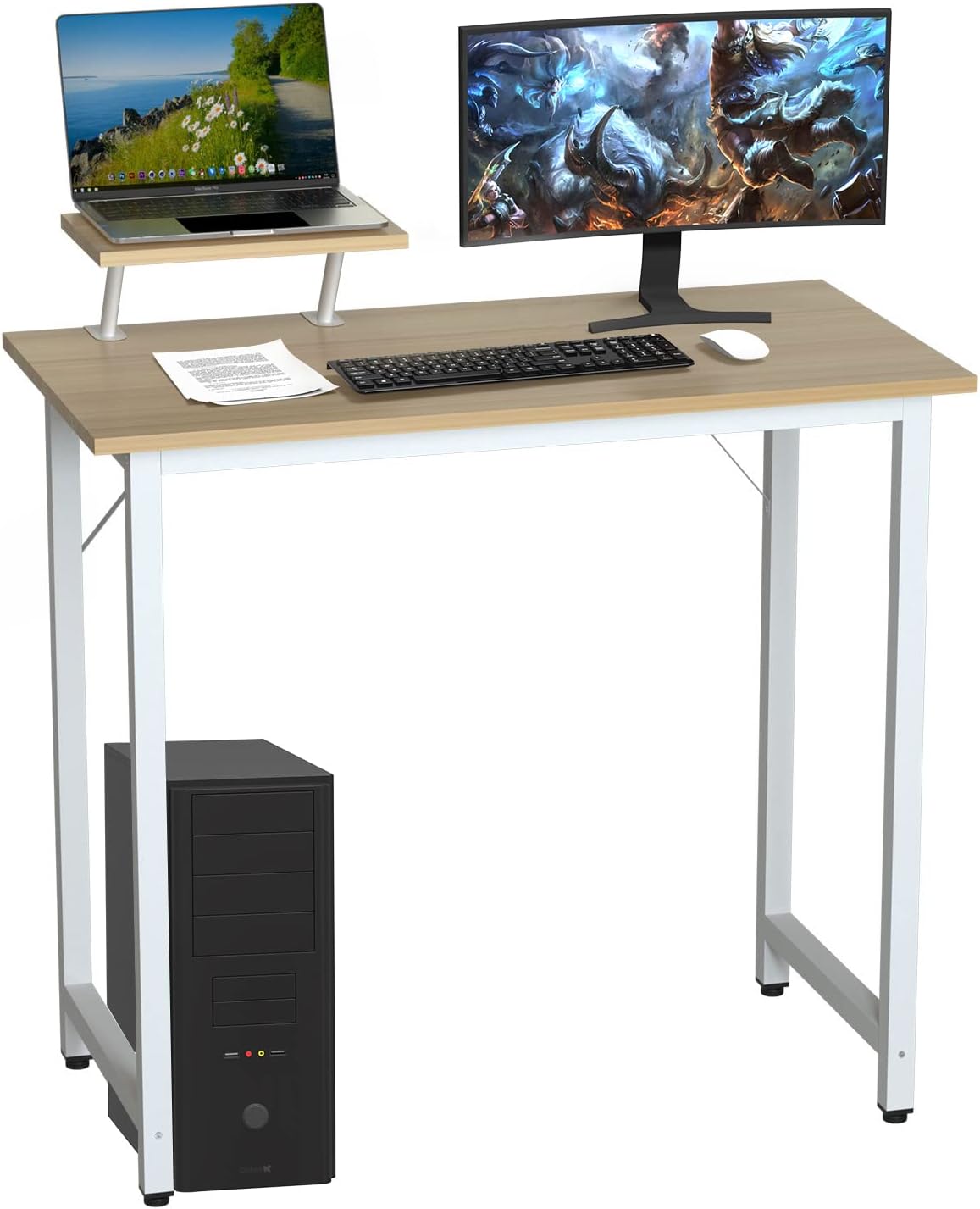 PIPIPOXER Table d'ordinateur de Bureau Ordinaire,Table de Bureau avec ...