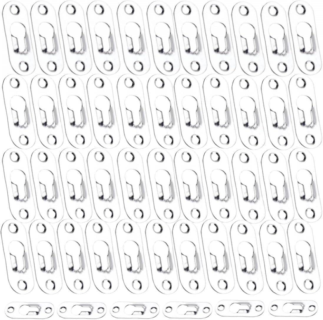 50 Pack Keyhole Picture Hangers with 100 Pcs Screws Metal Keyhole ...