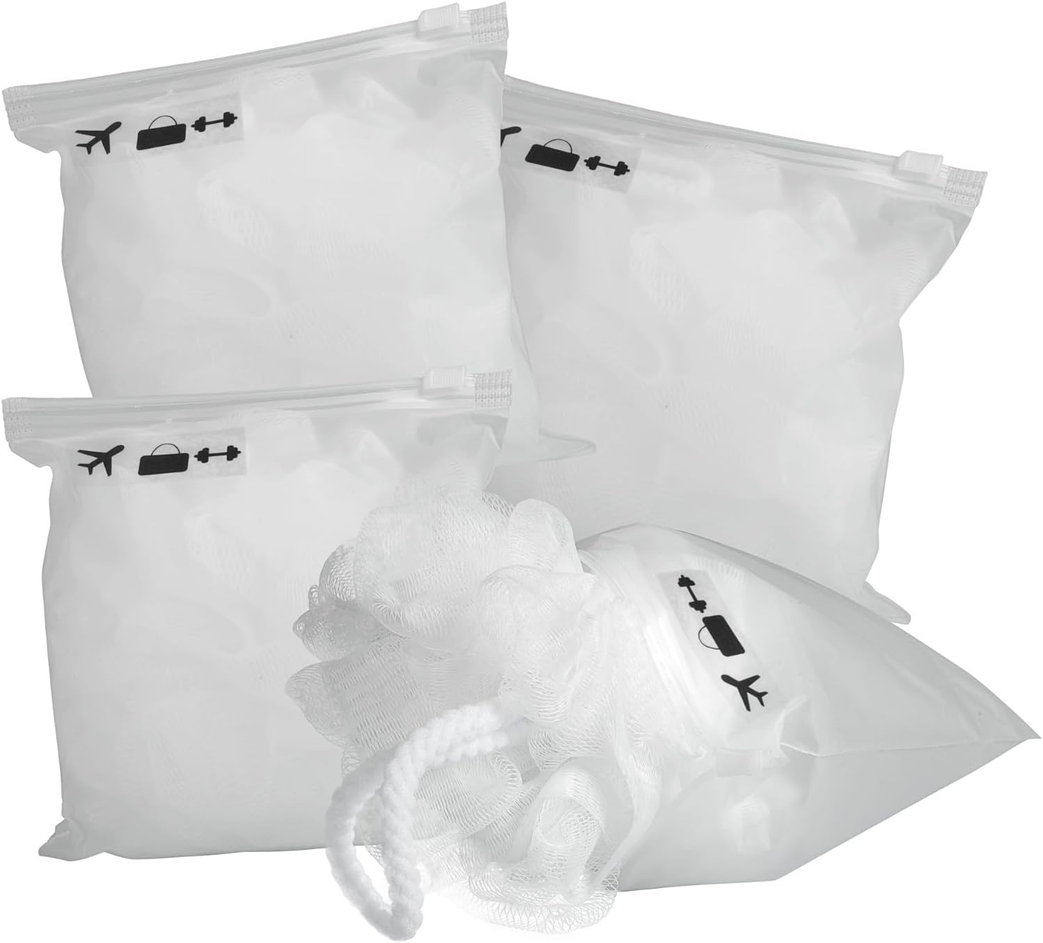 Amazon.com: Travel Size Shower Bath Loofah Sponge Scrub Mesh Pouf Puff ...