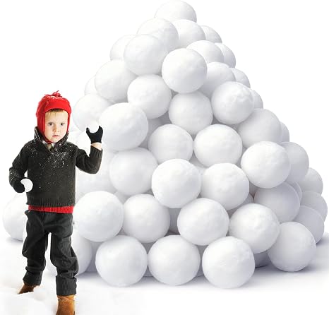 Amazon.com: YMMAALE 120 Pack Fake Snowballs,Snow Ball Fight Set for ...